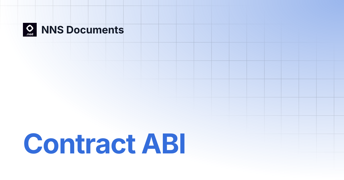 Contract ABI | NNS Documents