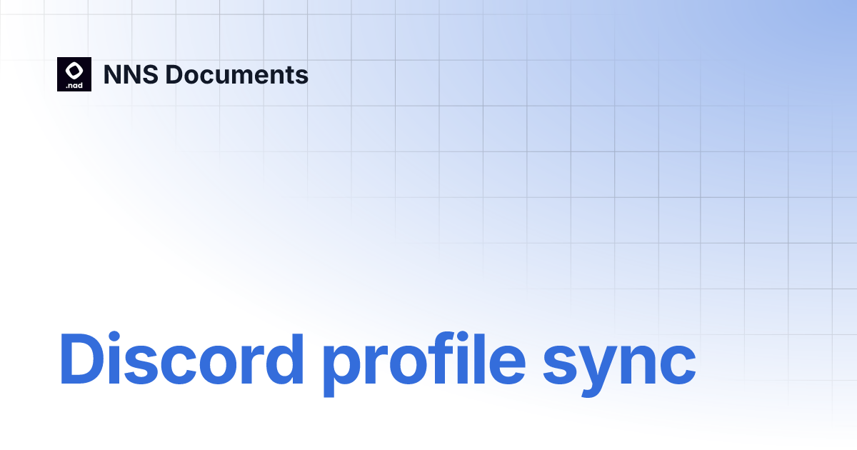 Discord profile sync | NNS Documents